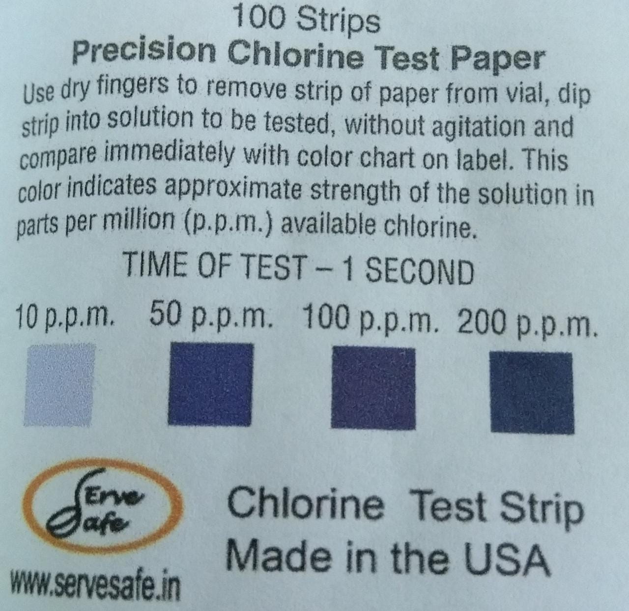 Chlorine Test Strips to check strenght of Sanitizers | Puja Engineering